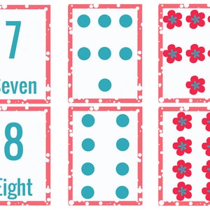 Number Recognition Flashcards-flowers| Number Flashcards 1-10| Flower ...