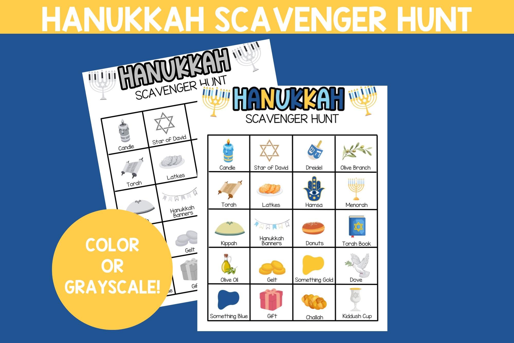 Hanukkah Scavenger Hunt | Printable Hanukkah Scavenger Hunt | Printable ...
