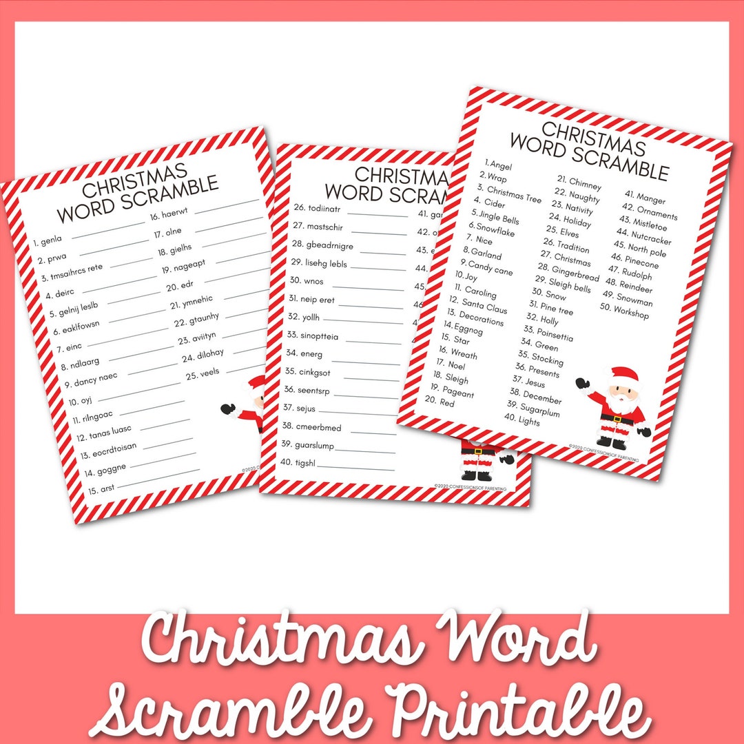 Christmas Word Scramble | Christmas-themed Word Scramble |christmas ...