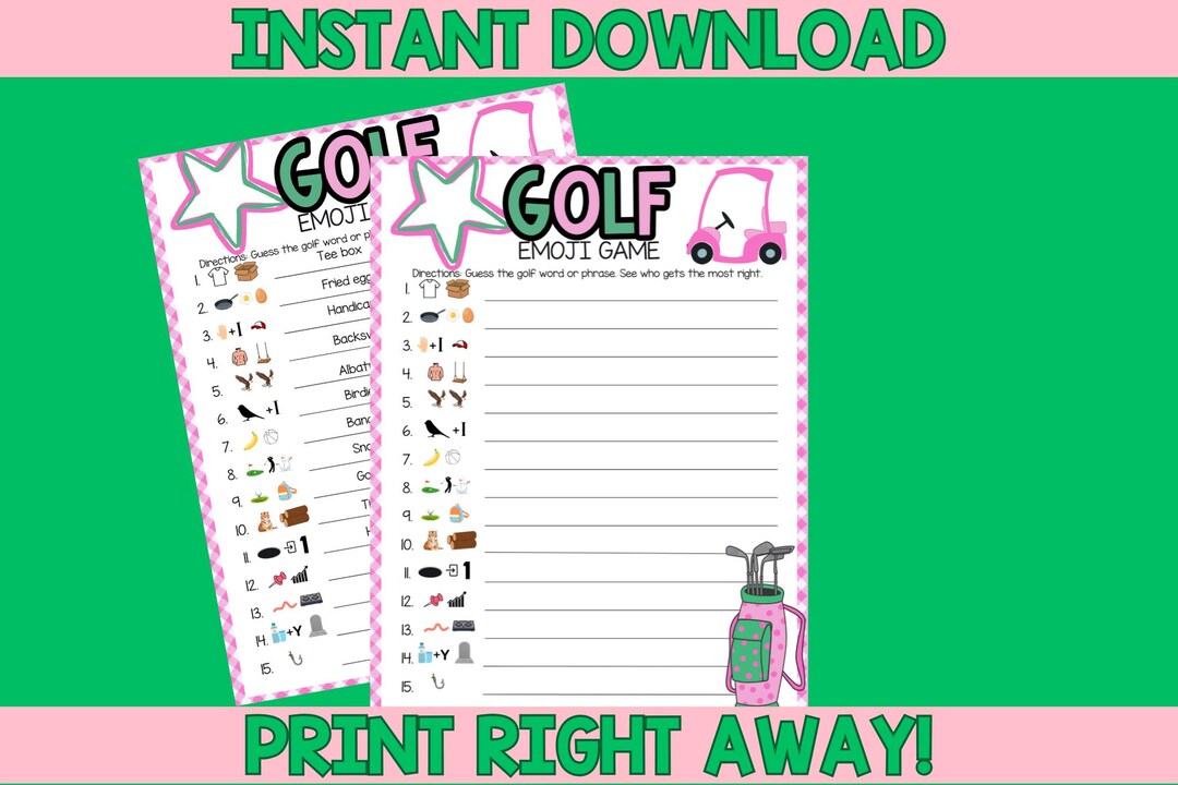 Golf Emoji Game | Golf Emoji Pictionary Game | Golf Party Games | Golf ...