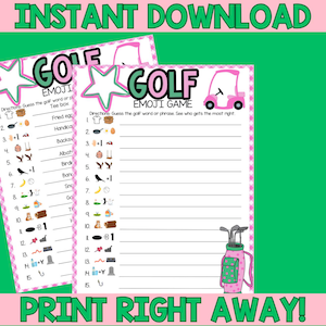 Golf Emoji Game | Golf Emoji Pictionary Game | Golf Party Games | Golf ...