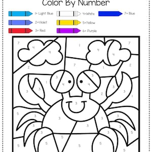 6 Summer Color by Number| Summer-themed Color by Number| Beach ...