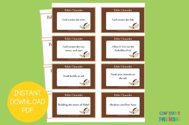 100+ Bible Charades for All Ages | Printable Bible Charades | Bible ...