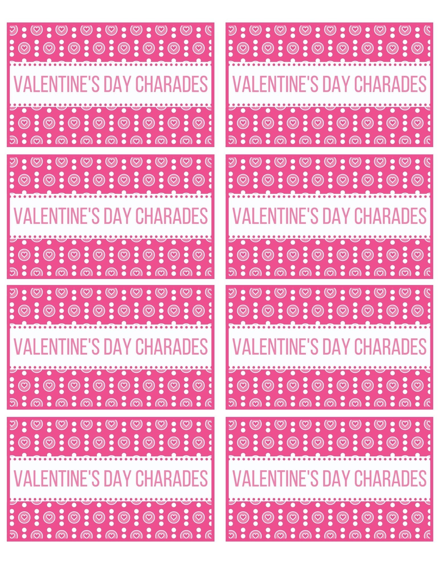 Valentine's Day Charades, Valentine's Charades Game, Printable Charades ...