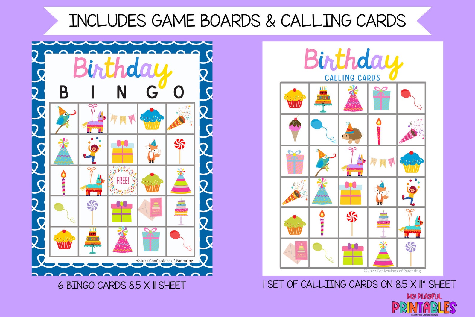 7 Birthday Bingo | Printable Birthday Bingo | Birthday-themed Bingo ...
