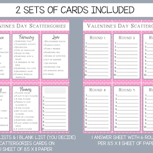 Valentine's Day Scattergories | Scattergories for Valentine's Day ...