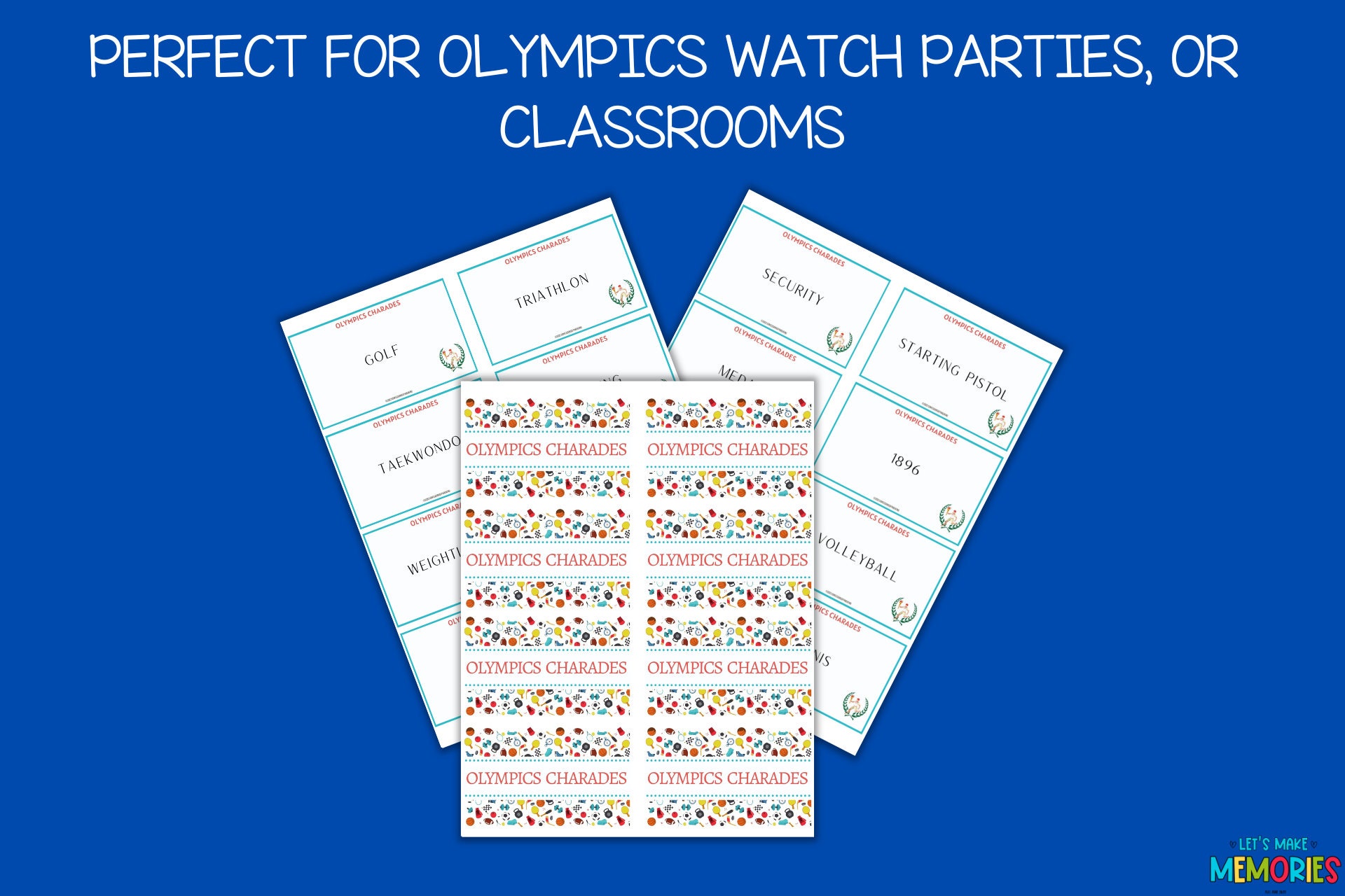 Olympic Charades Charades for Kids Olympic Themed Charades Olympic ...