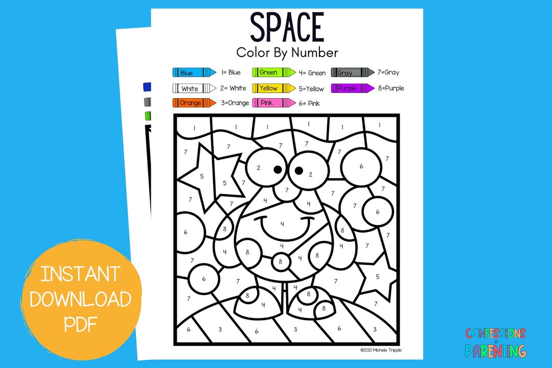 Space Color by Number | Color by Number | Space Activities for Kids ...