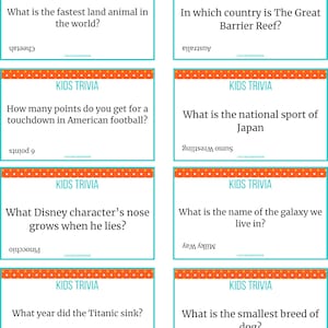 300+ Trivia Questions for Kids| Kids Trivia Game | Printable Trivia for ...