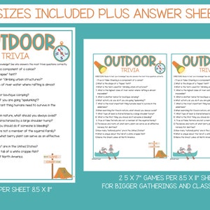 Outdoor Trivia Questions Game | Printable Outdoor Trivia | Fun ...