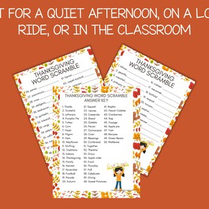 Thanksgiving Word Scramble Thanksgiving Word Games Word Scramble for ...