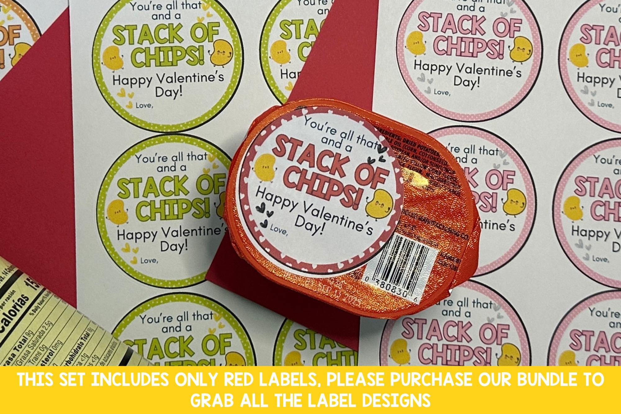 Editable "you're All That and a Stack of Chips" Valentine Labels ...