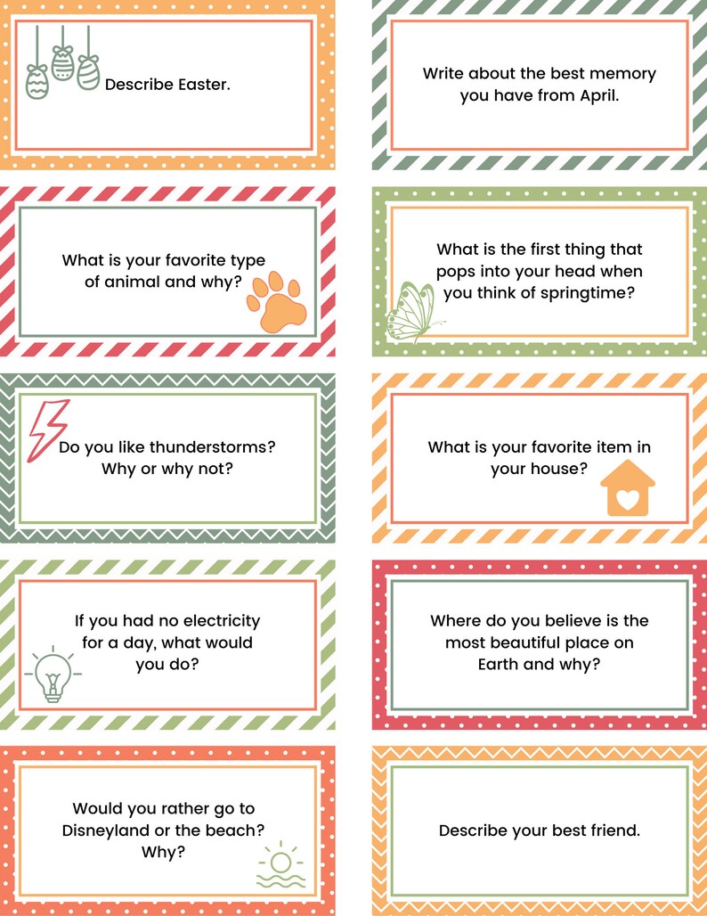 40 April Journal Prompts | Printable April Writing Prompts | Journal ...