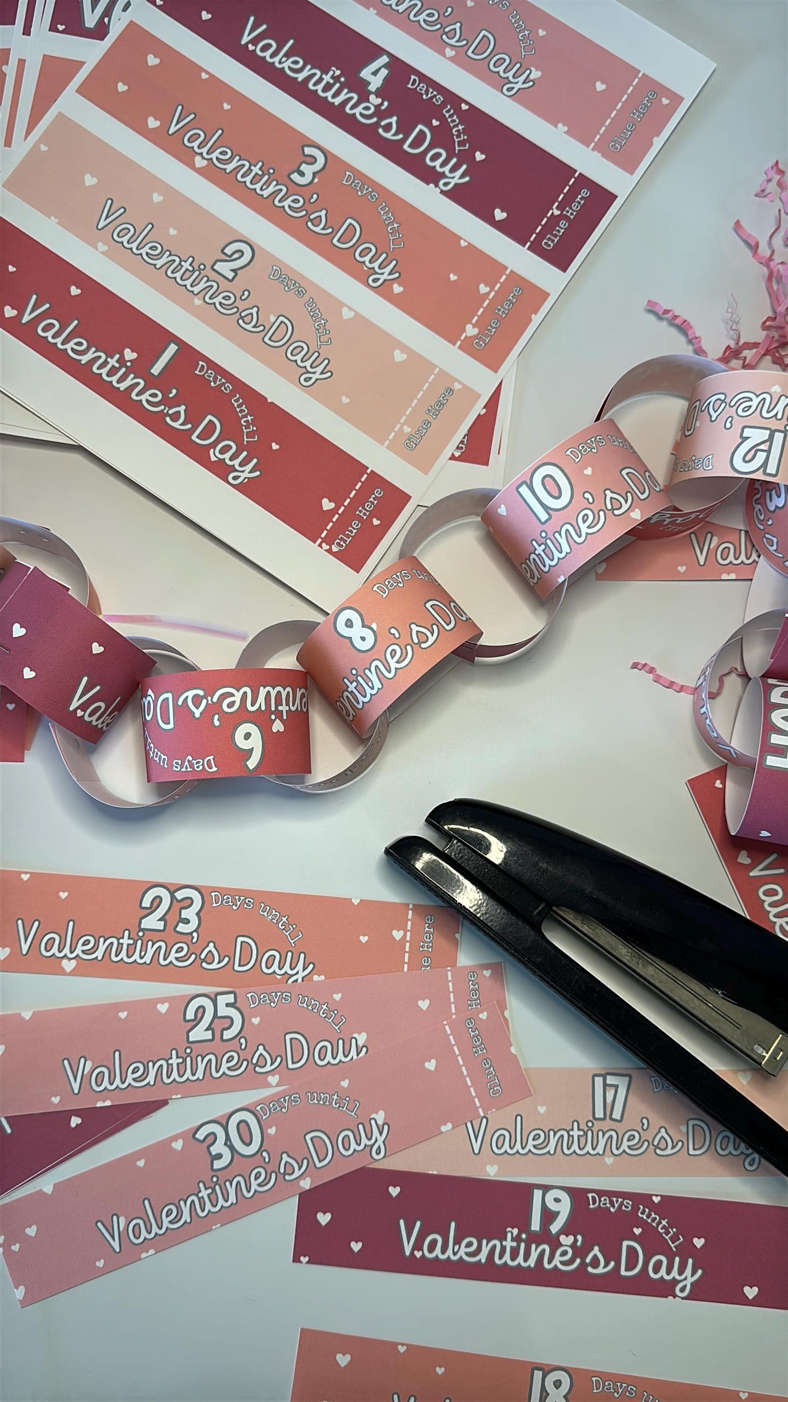 Valentine's Day Paper Chain| Valentine's Day Printable Paper Chain ...