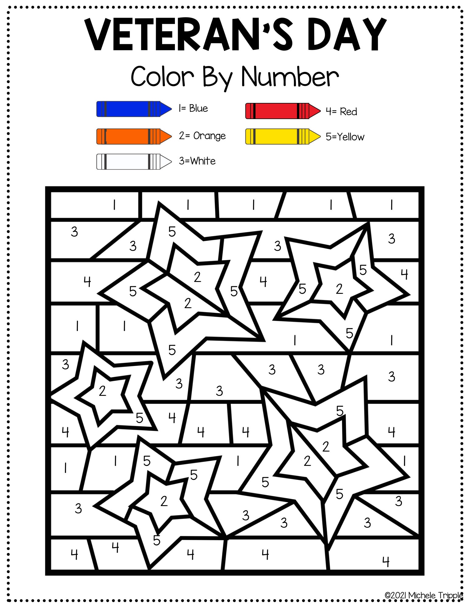 6 Veteran’s Day Color by Number | Printable Veteran’s Day Coloring ...