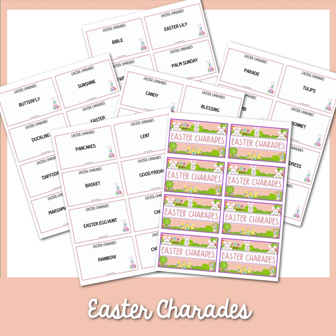 50 Easter Charades | Printable Easter Charades | Easter-themed Charades ...