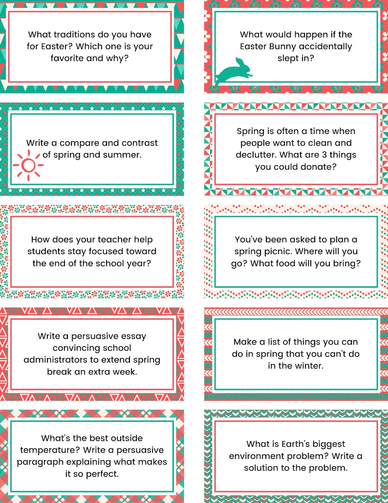 50 Spring Journal Prompts | Printable Spring Journaling Activity ...