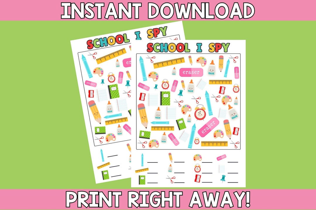 Back to School I Spy | Printable I Spy School Game | School I Spy PDF ...