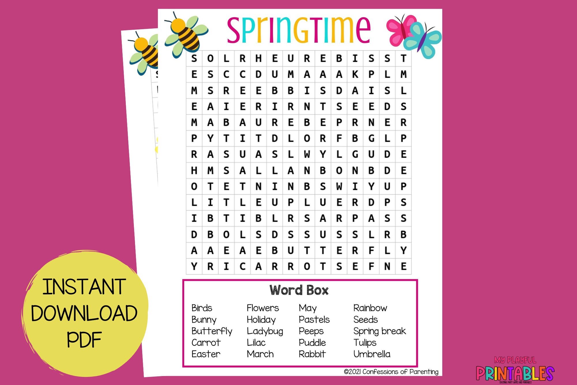 Springtime Word Search | Spring Activities | Word Search for Kids ...