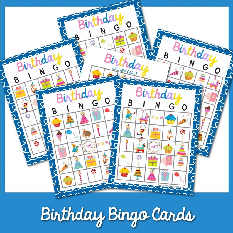 7 Birthday Bingo | Printable Birthday Bingo | Birthday-themed Bingo ...