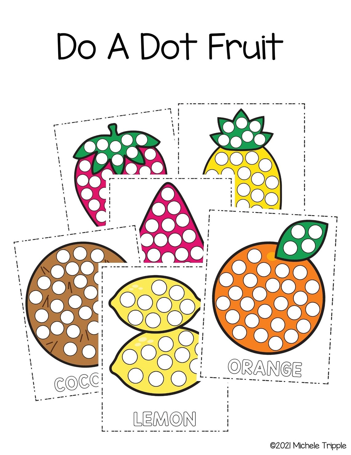 12 Fruit Do A Dot Printable | Do A Dot Fruit Printable | Printable Do-a ...