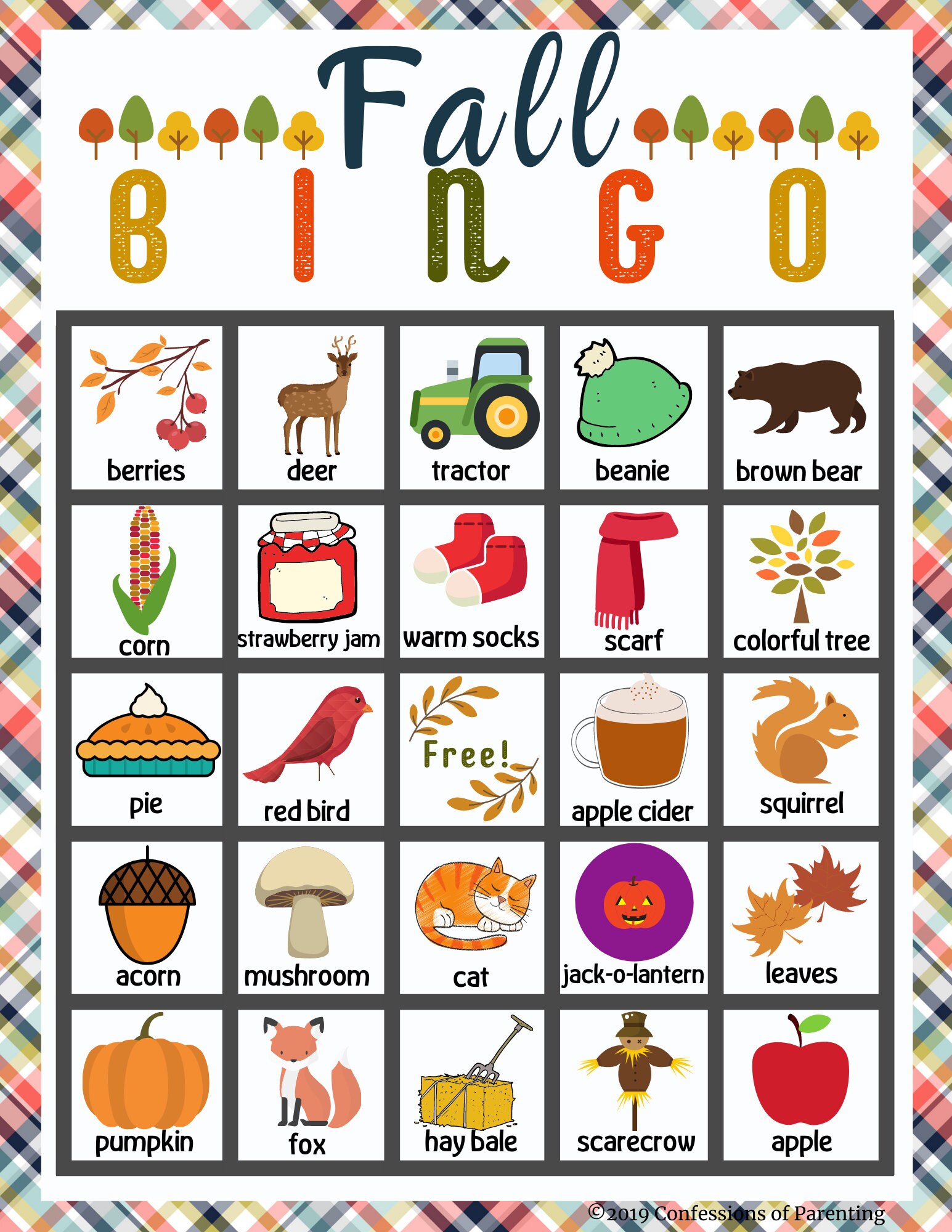 Fall Bingo, Bingo Game Fall Themed, Bingo Games for Kids, Games for ...