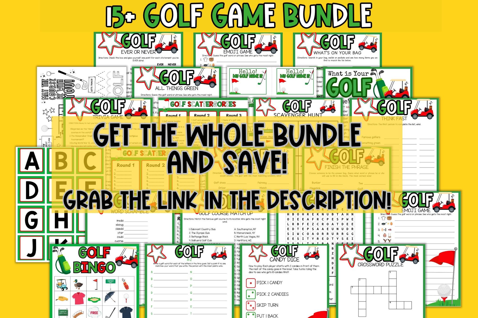 What's in Your Bag Golf Game | Printable Golf Party Games | Golf ...