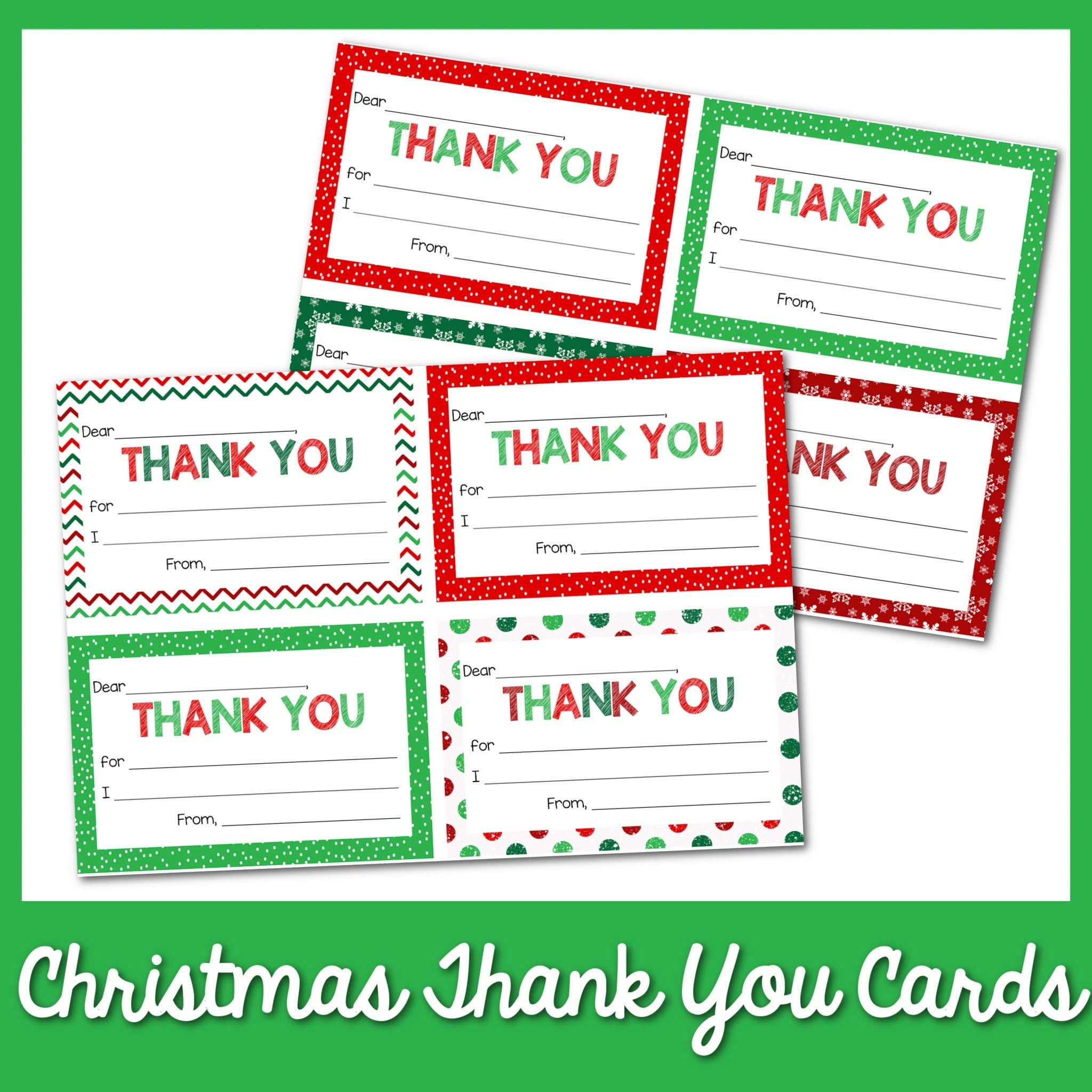 Christmas Thank You Cards, Personalize Message Thank You Christmas ...