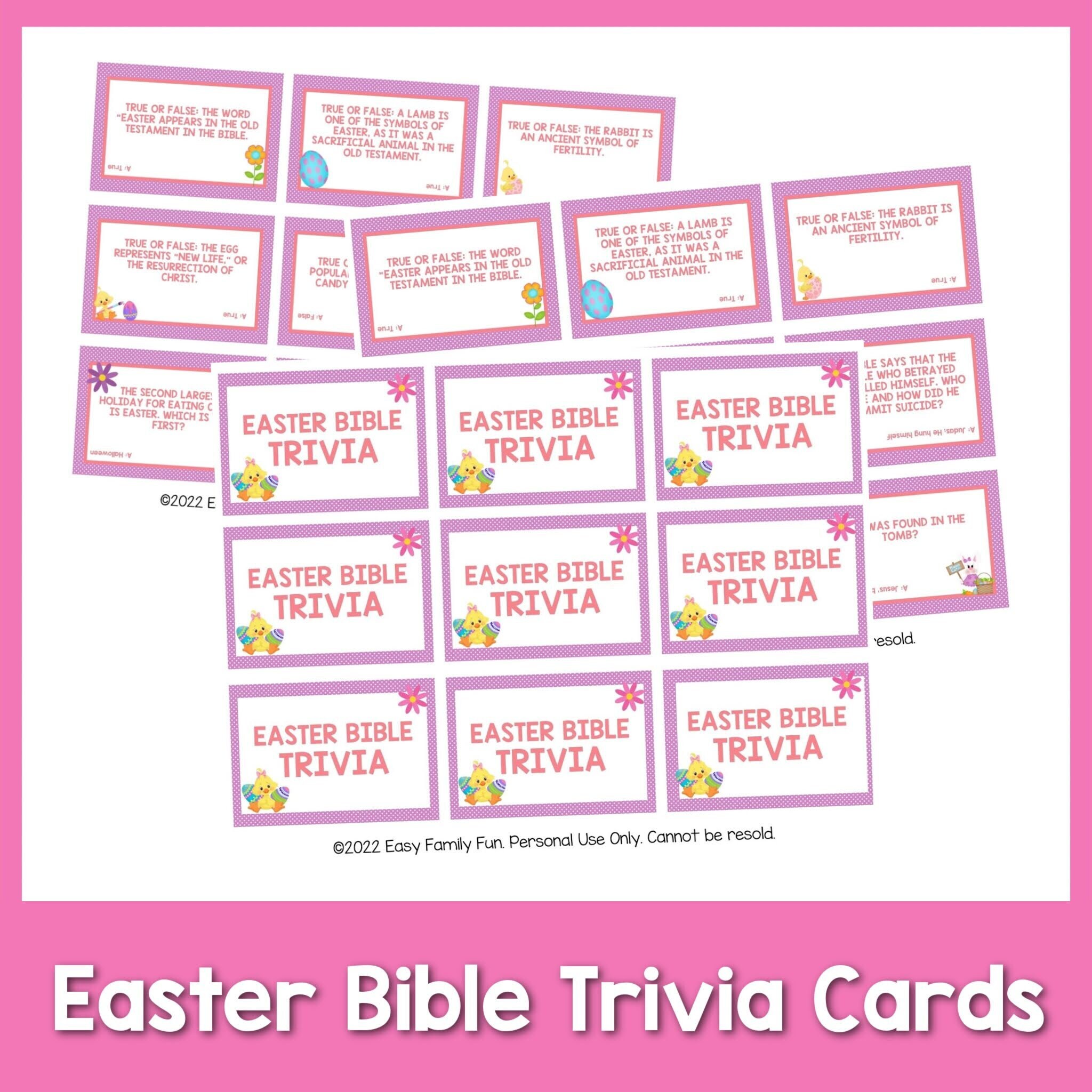 65 Easter Bible Trivia Card | Printable Trivia Questions for Kids ...