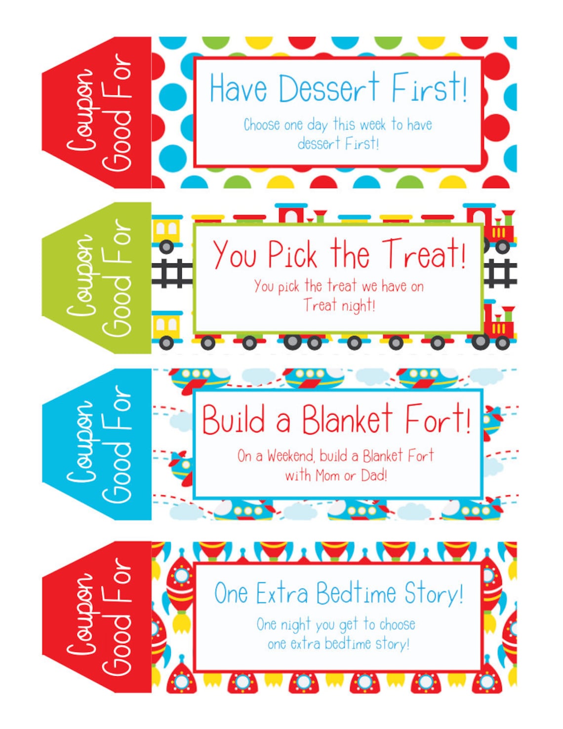 Kids Coupon Book 39 Printable Coupons For Kids Gifts For Etsy