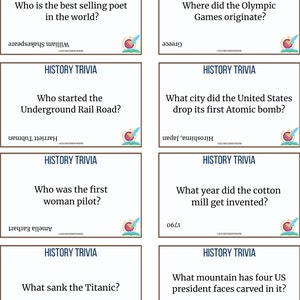 50 History Trivia Questions | Printable History Trivia | History Trivia ...