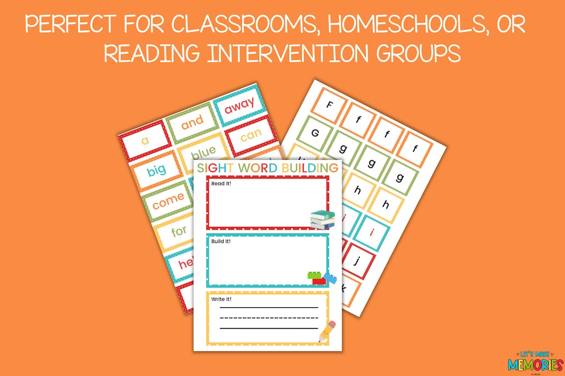 Kindergarten Sight Word Building Activity Kindergarten Sight Words ...