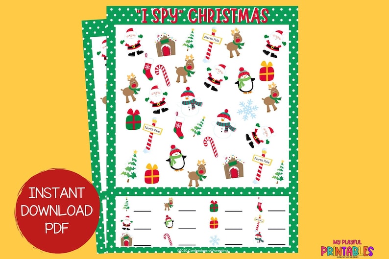 Christmas I-spy Printable I-spy Christmas Activity Christmas Activities ...