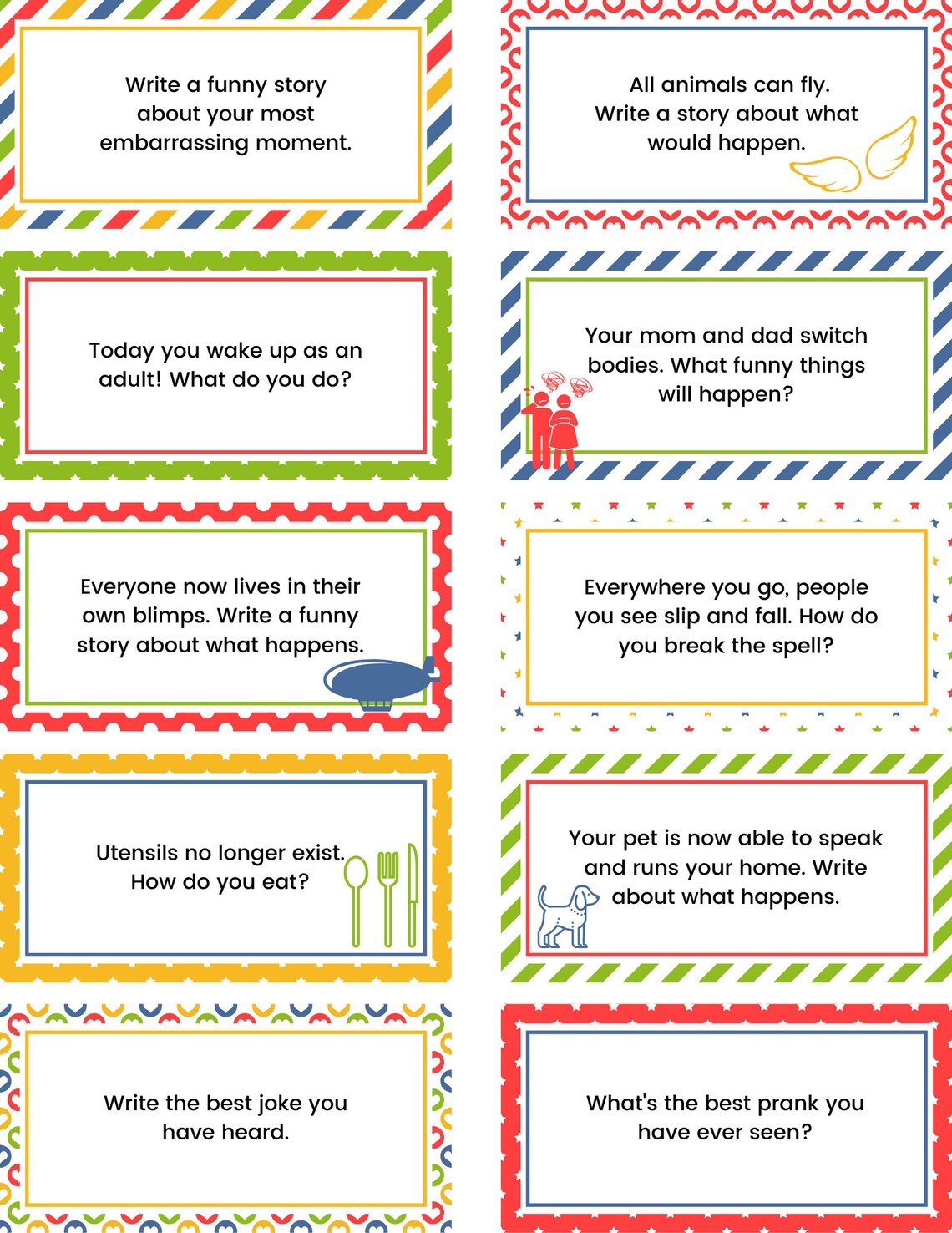 50 Funny Journal Prompts | Silly Writing Prompts | Printable Funny ...