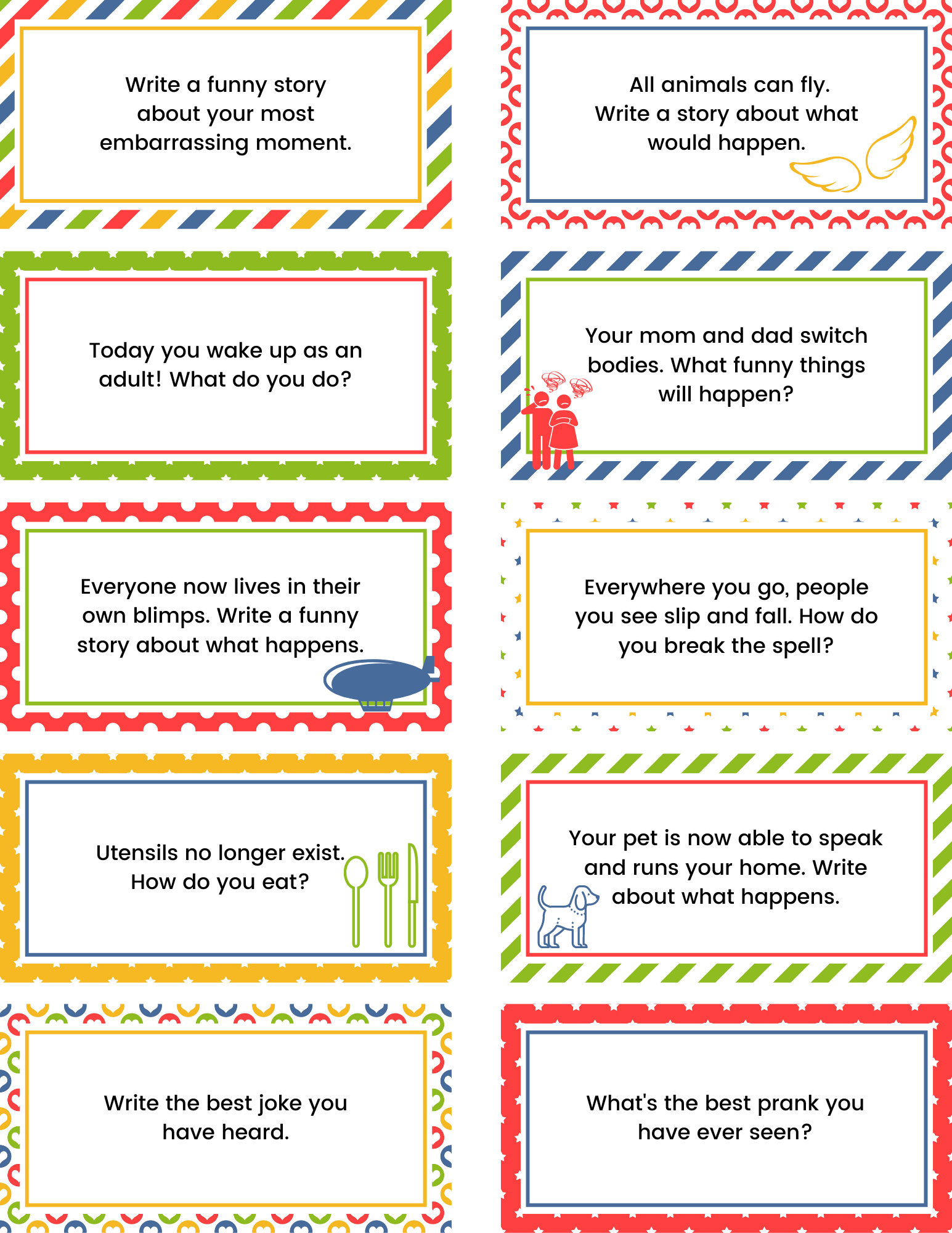50 Funny Journal Prompts | Silly Writing Prompts | Printable Funny ...