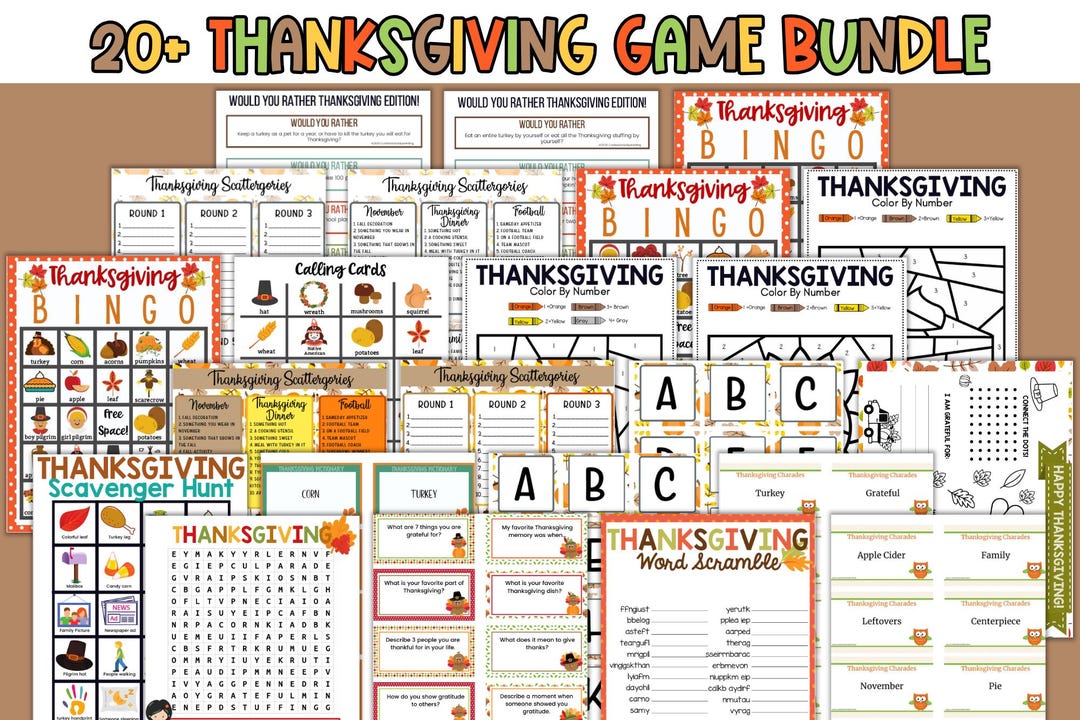 Thanksgiving Activity Bundle | Thanksgiving Printable | Thanksgiving ...