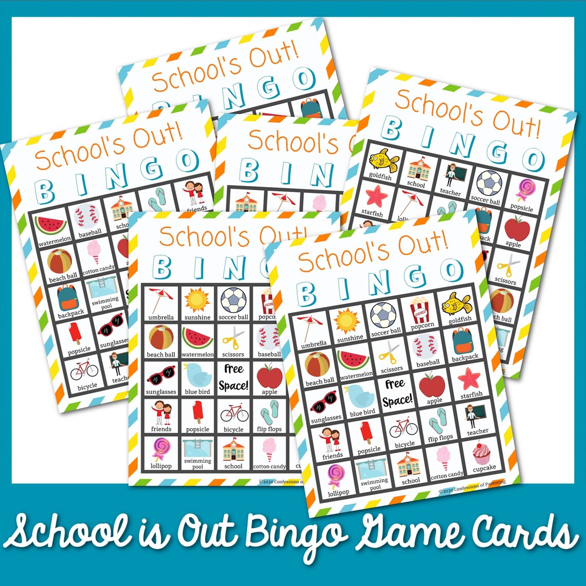 School is Out Bingo Game Cards Activity While Having a - Etsy