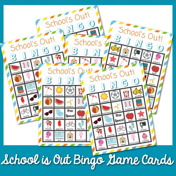 School is Out Bingo Game Cards Activity while Having a | Etsy
