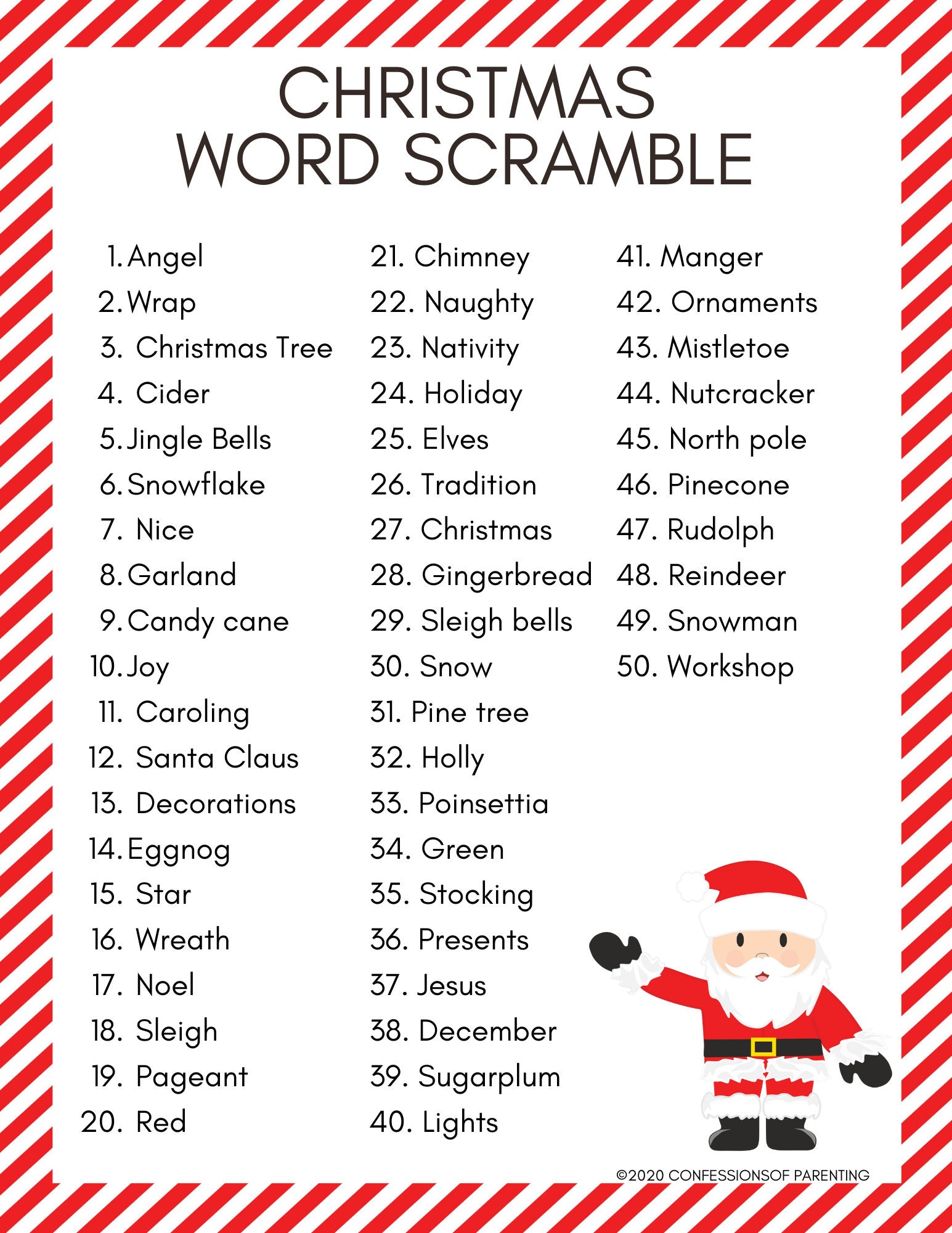 Christmas Word Scramble | Christmas-themed Word Scramble |christmas ...