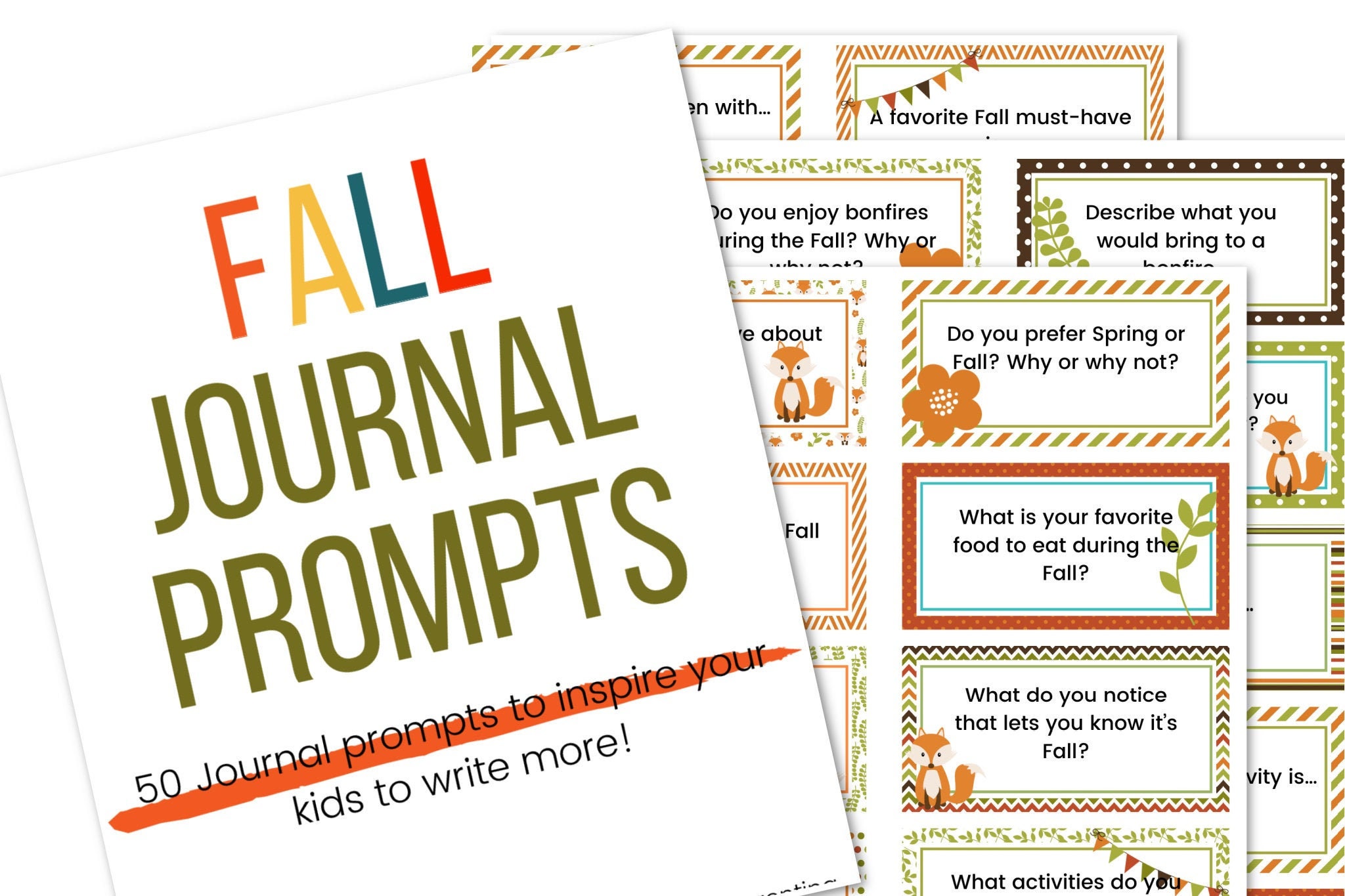 Fall Journal Prompts | Autumn Journal Prompts | Seasonal Writing ...