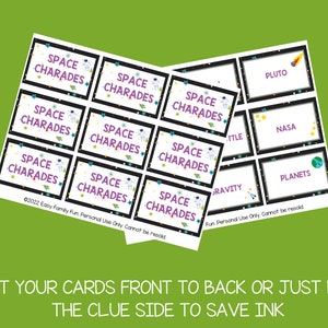 54 Space Charades | Charades Games | Space Activities for Kids ...