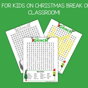 Grinch Word Search | How the Grinch Stole Christmas | Christmas Word ...