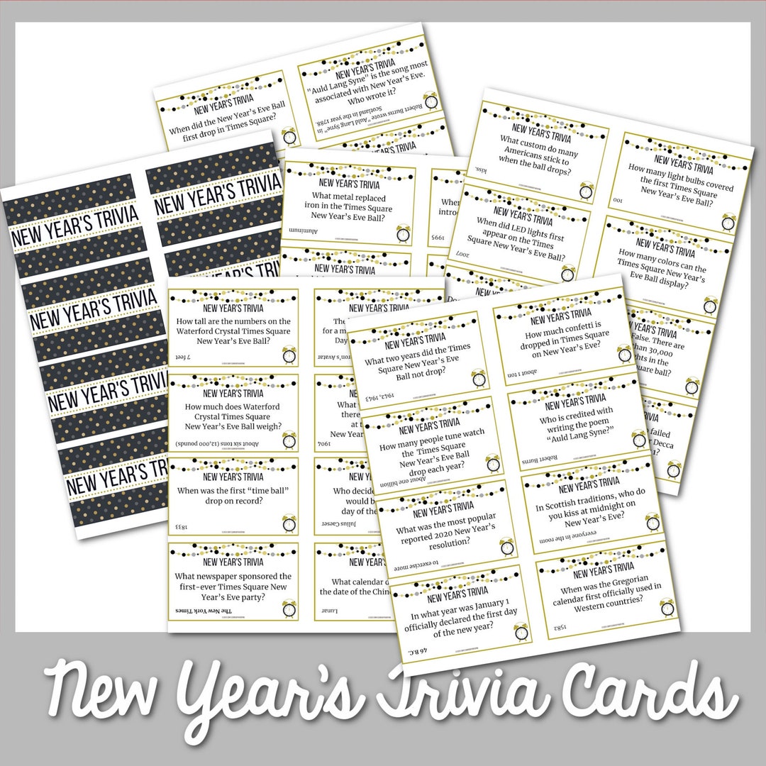49 New Year's Eve Trivia Questions | Printable New Year’s Trivia |new ...