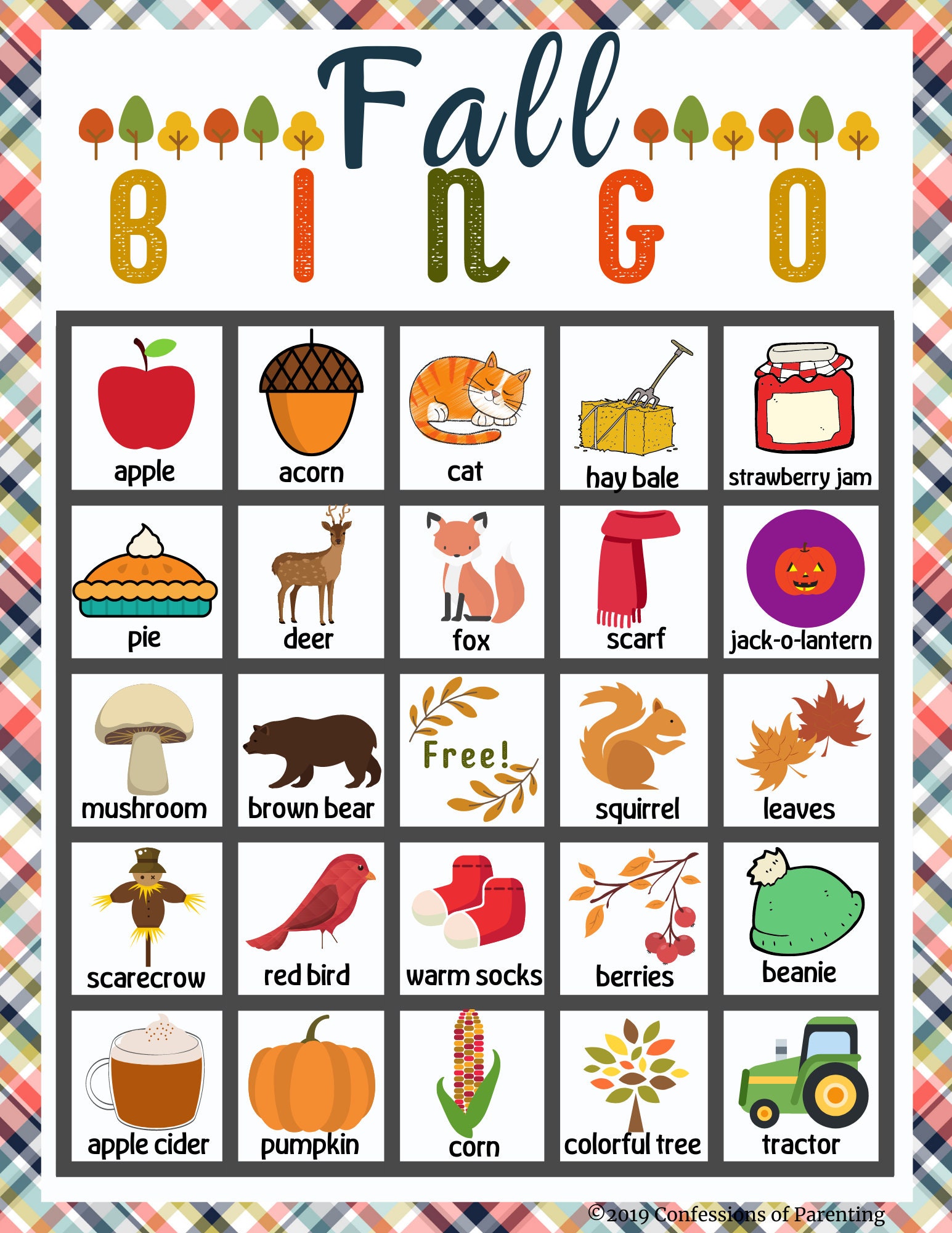 Fall Bingo, Bingo Game Fall Themed, Bingo Games for Kids, Games for ...