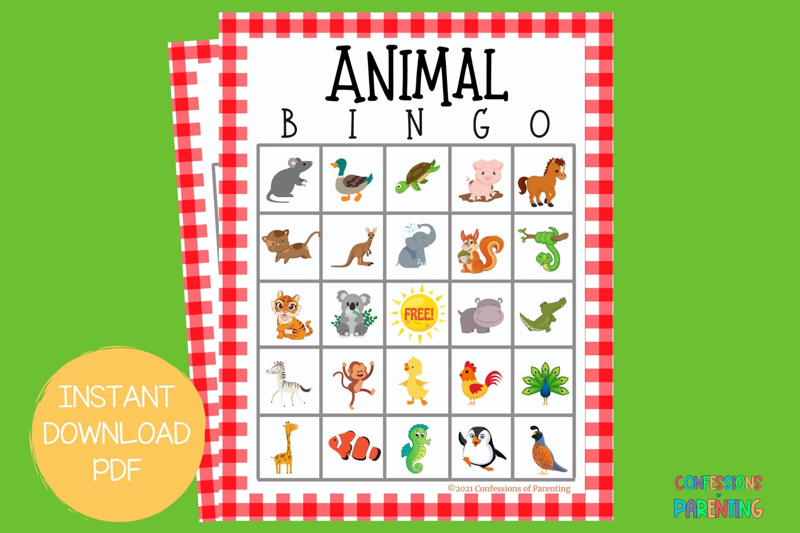 7 Animal Bingo Cards| Bingo for the Classroom| Educational Bingo Game ...