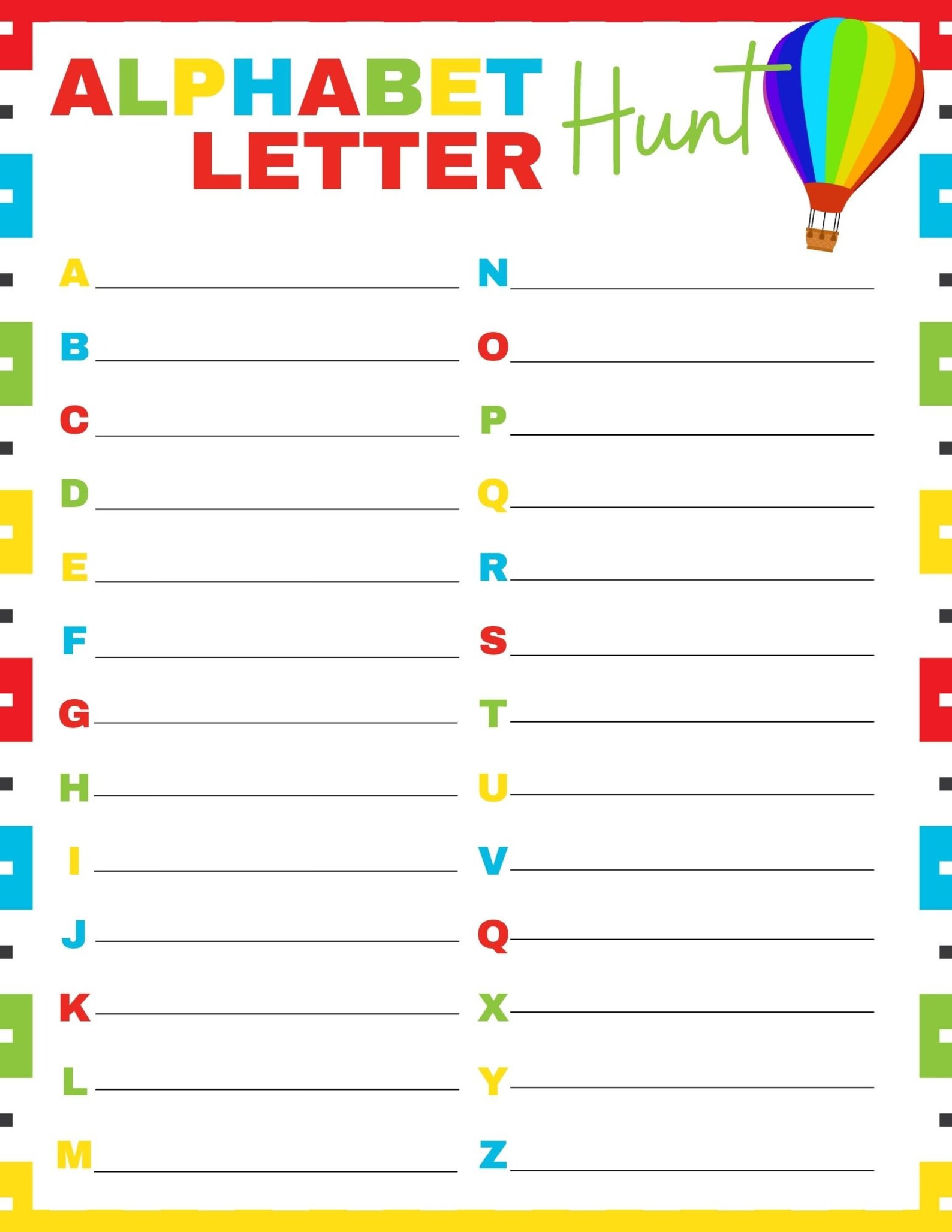 ABC Scavenger Hunt / Alphabet Scavenger Hunt / A-Z Scavenger Hunt ...