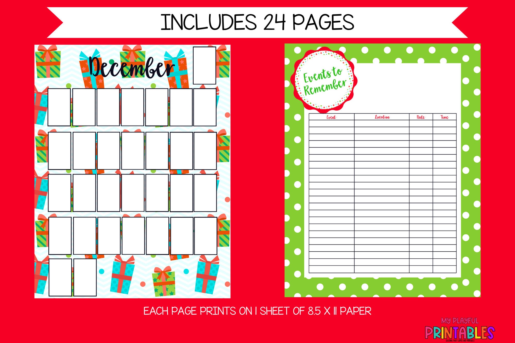 23 Page Christmas Planner | Printable Christmas Planner | Holiday ...