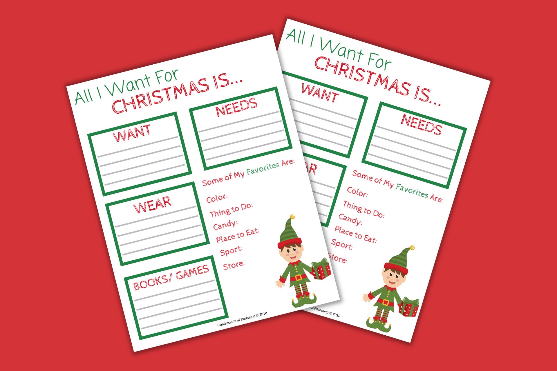 Christmas Wish List / Christmas Wish List Printable / - Etsy