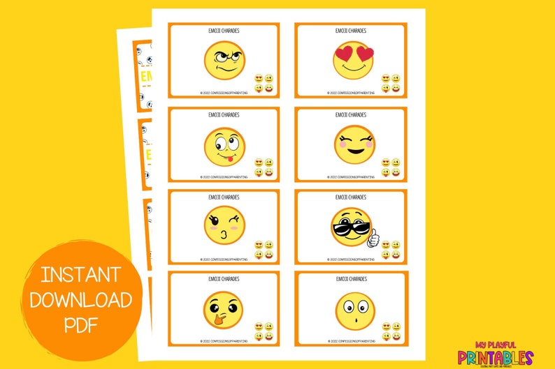 40+ Emoji Charades | Silly Charades for Kids | Emoji Themed Charades ...