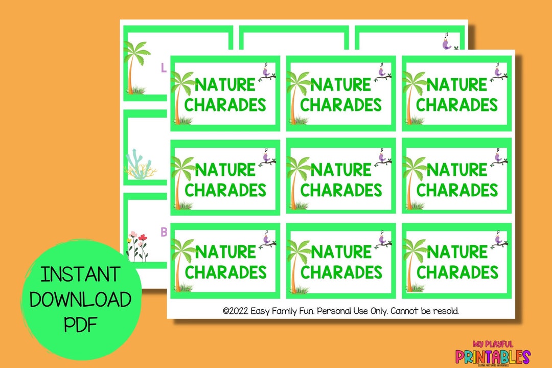 Nature Charades Charades for Kids Nature Charades Printable Charade ...
